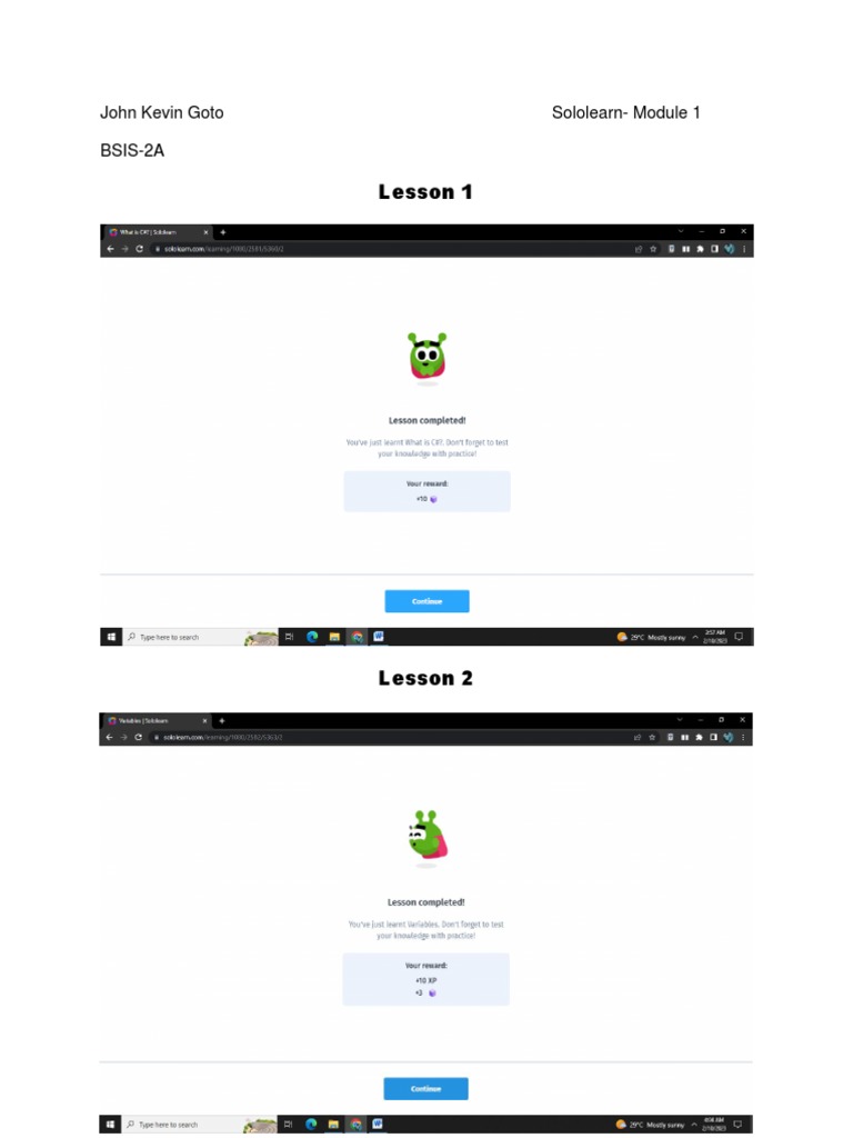 C Module 1 Screenshots Pdf