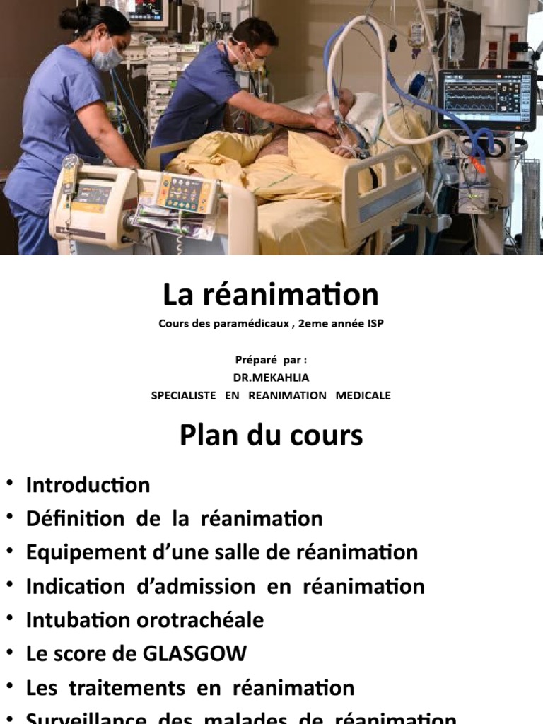 La Reanimation | PDF | Médecine de soins intensifs | Réanimation cardio ...