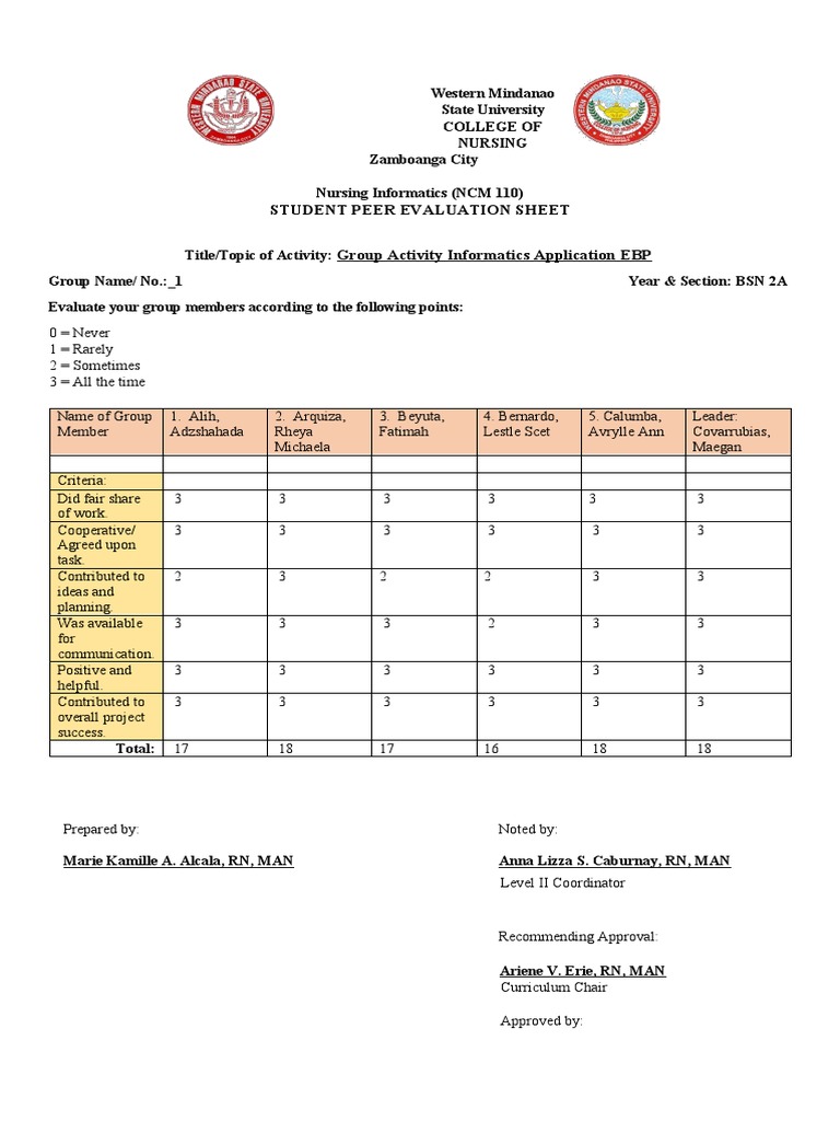Rubric Peer Evaluation | PDF
