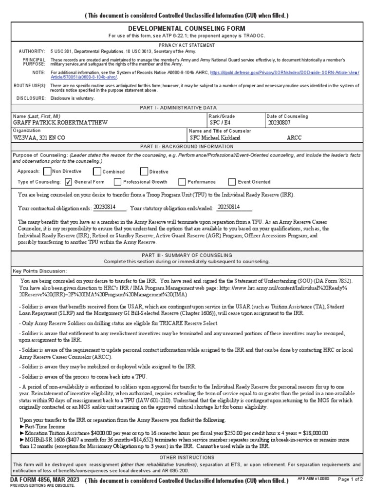 GRAFF DA4856 IRR Exit Counseling | PDF | Government