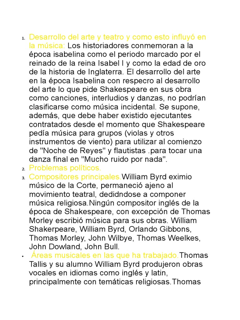 Música y teatro en la época isabelina | PDF | Compositores | William ...