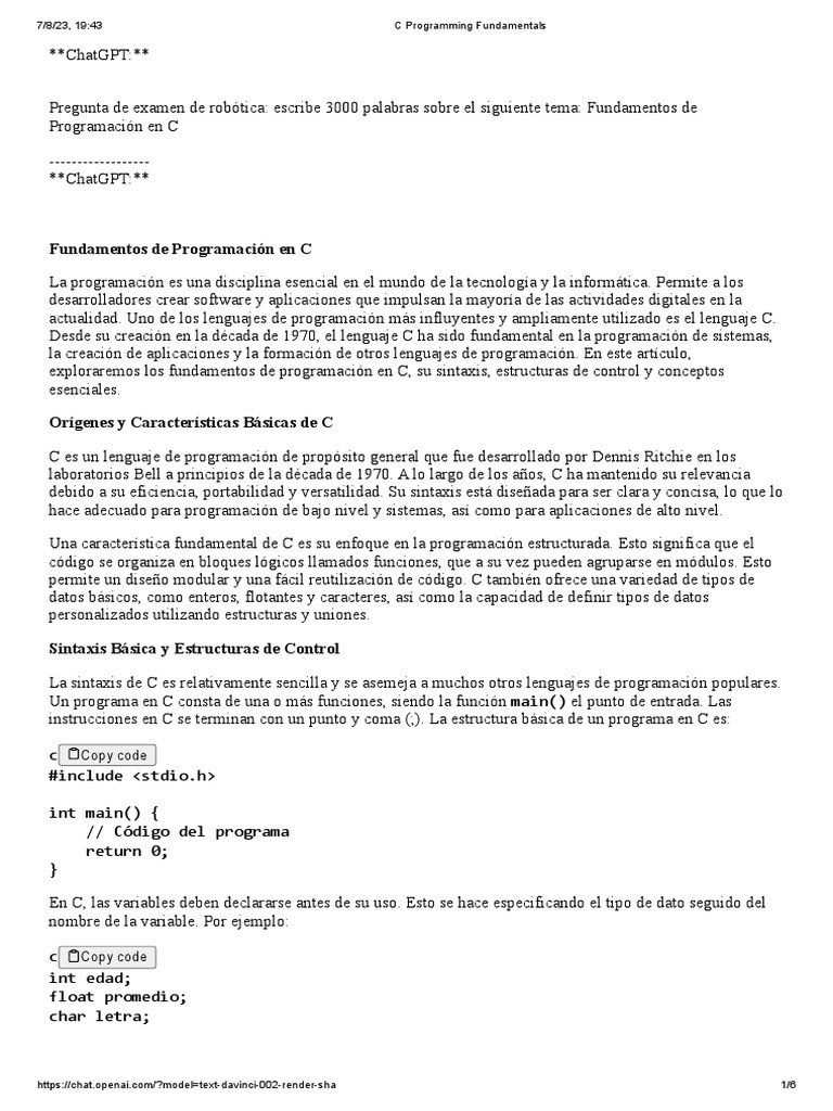 Fundamentos de Programación en C | PDF | Puntero (Programación de ...