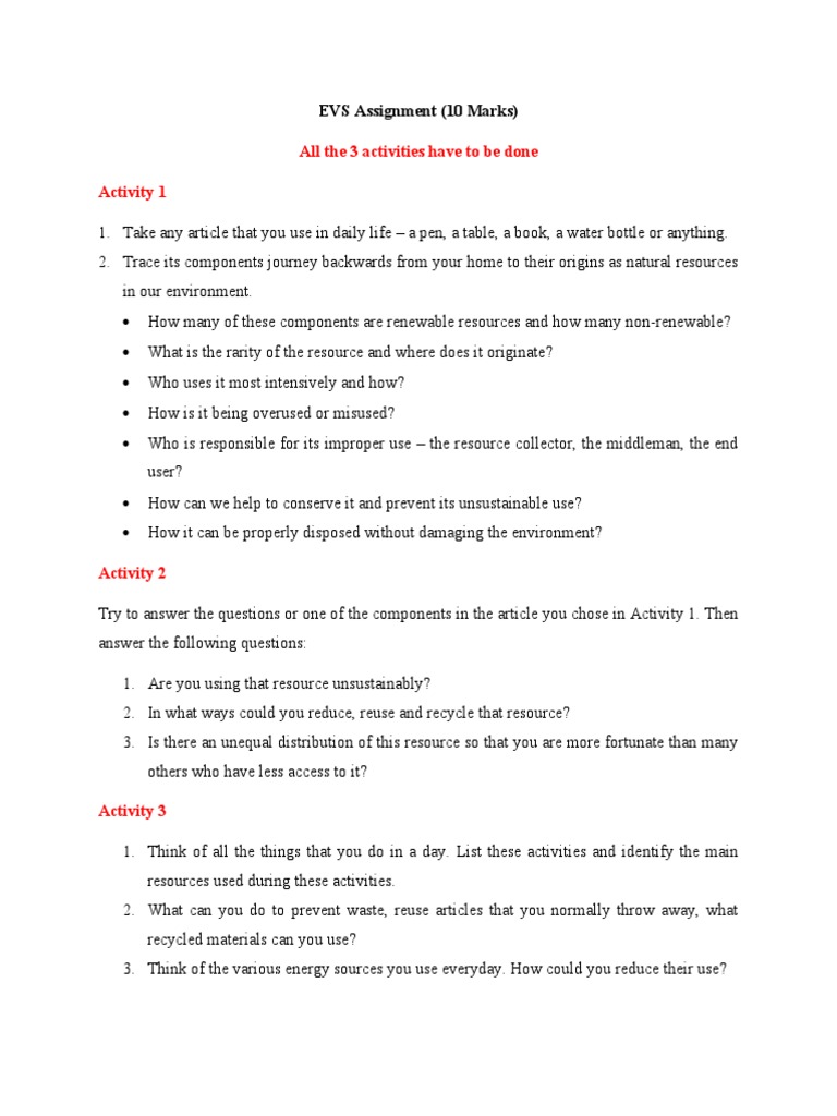EVS Assignment | PDF