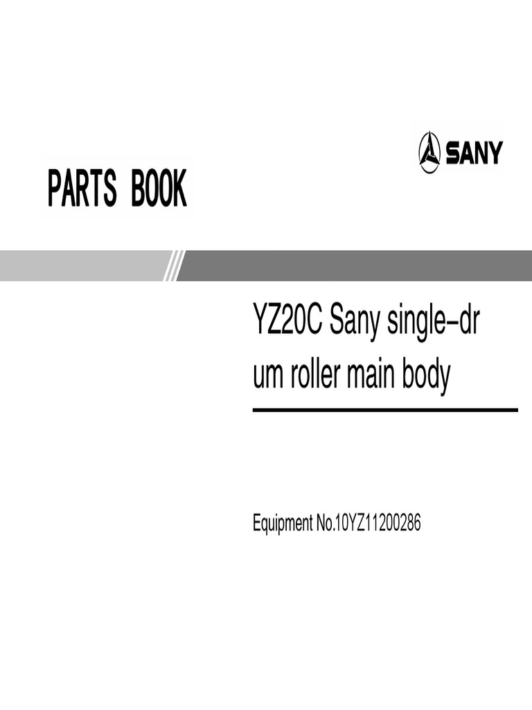 YZ20C Sany Single-Drum Roller Parts Guide | PDF