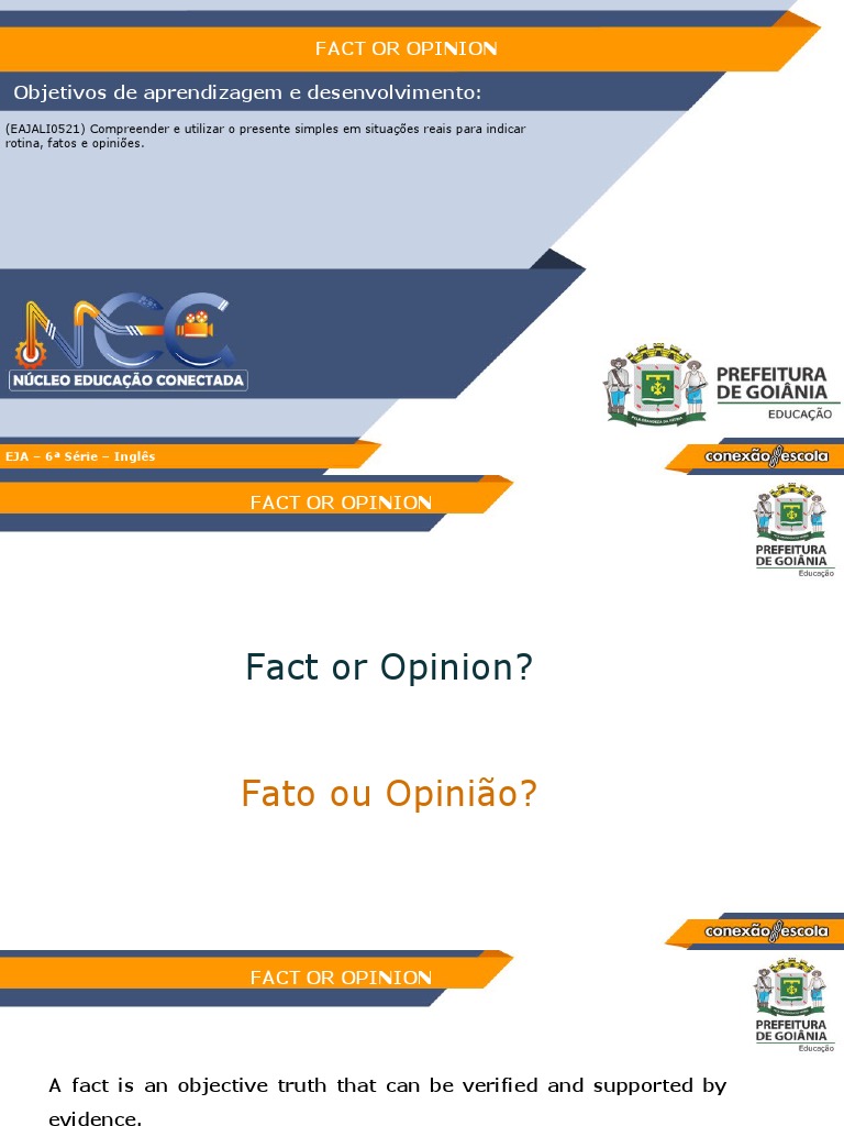 Slides 3 - Fact or Opinion | PDF | Ciências e Matemática