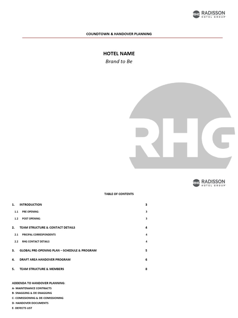 Countdown & Handover Planning DTPM To OWNER | PDF