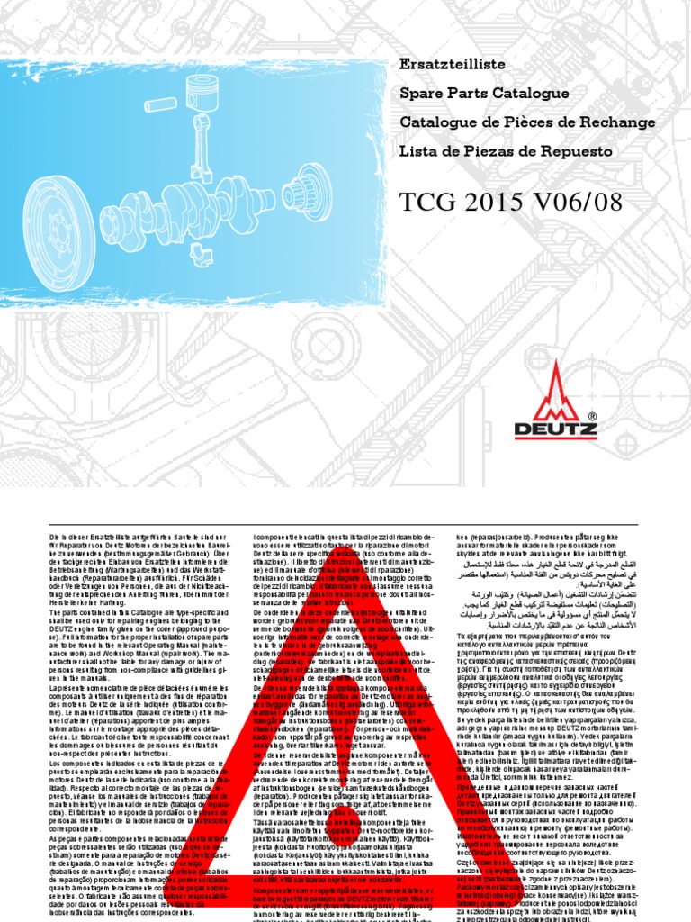 TCG 2015 V06/08: Ersatzteilliste Spare Parts Catalogue Catalogue de ...