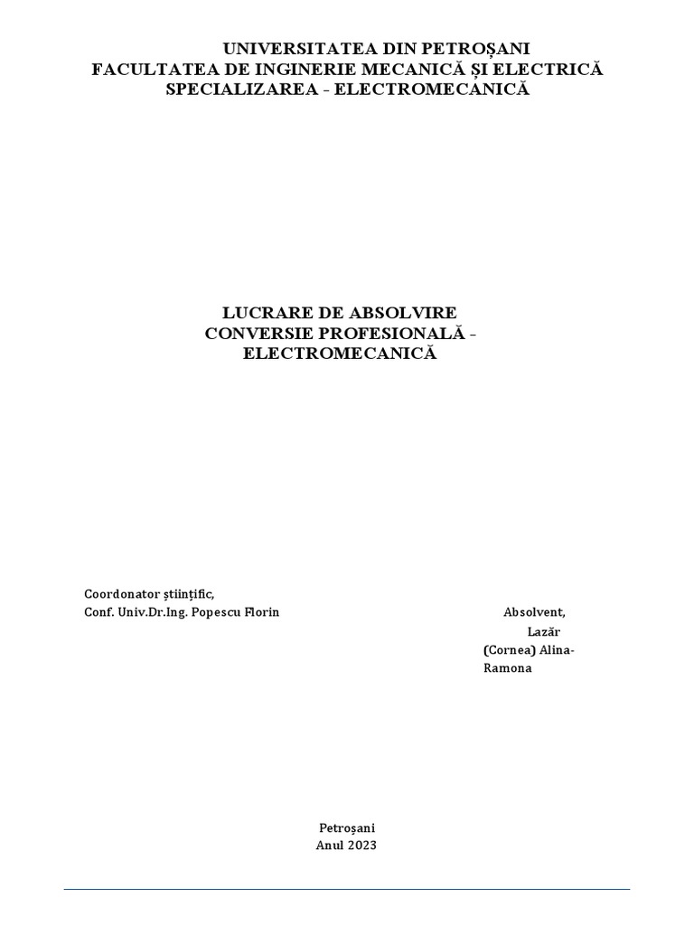 Proiect Sustinere Lucrare Absolvire | PDF