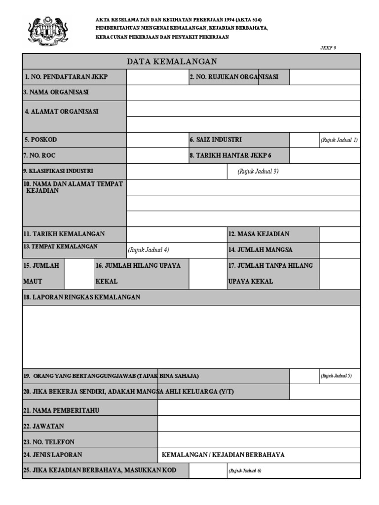 Borang JKKP 9 | PDF
