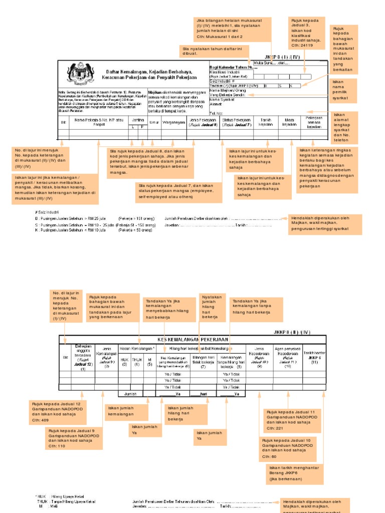Dosh Borang JKKP 8 - Guidelines | PDF