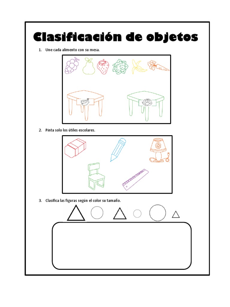 Clasificacion de Objetos | PDF | Salud y bienestar