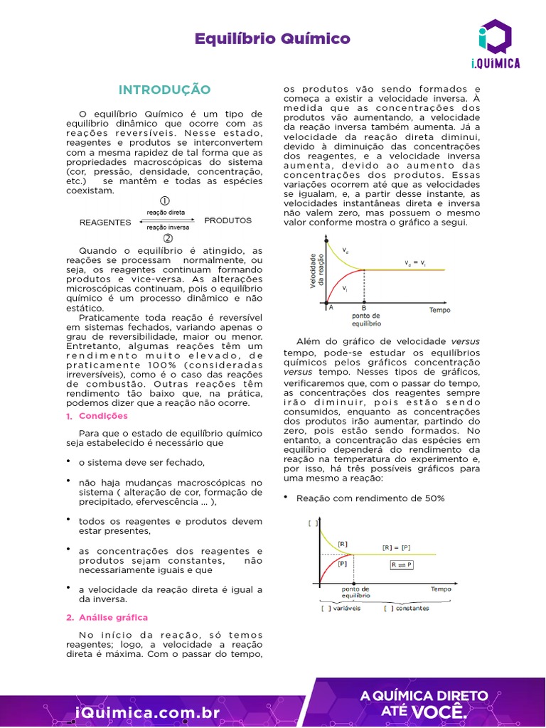 Equili-Brio Qui-Mico Iqui-Mica PDF | PDF | Ciências e Matemática