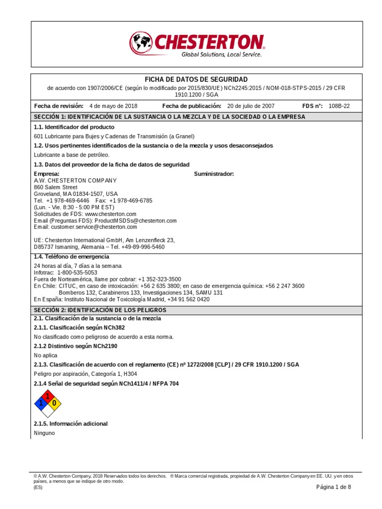 601 Chesterton | PDF | Destilación | Agua