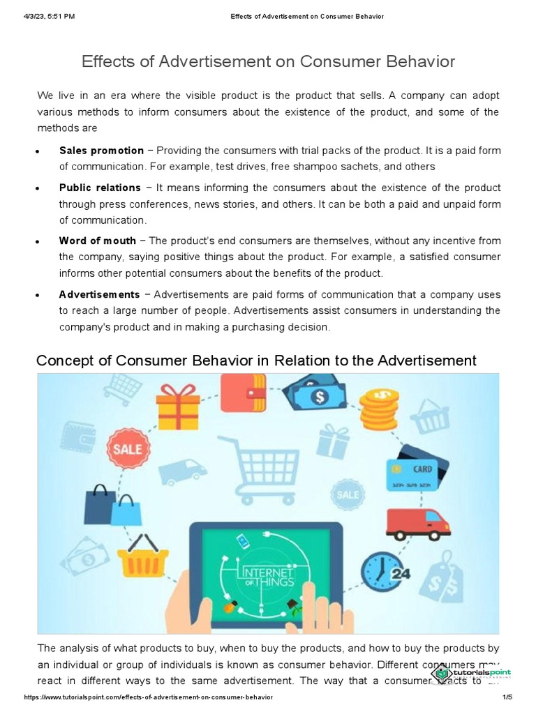 Effects of Advertisement On Consumer Behavior | PDF | Consumer ...