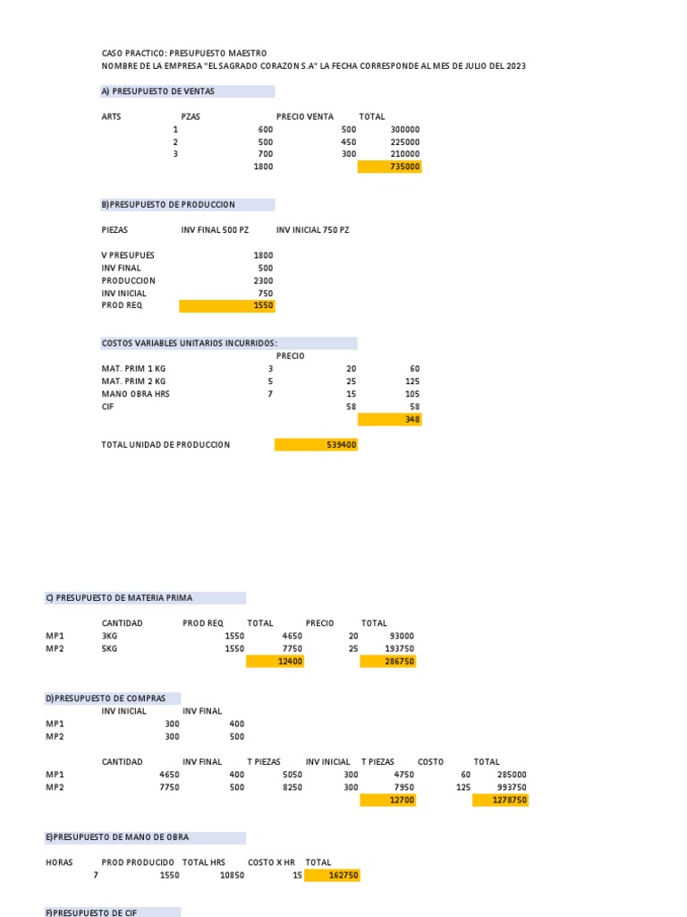 Caso Practico | PDF | Presupuesto | Sector privado