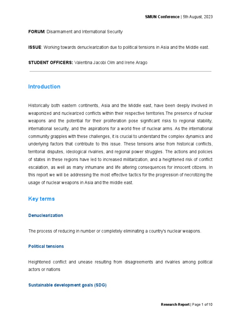 Denuclearization in Asia and the Middle East | PDF | Treaty On The Non ...