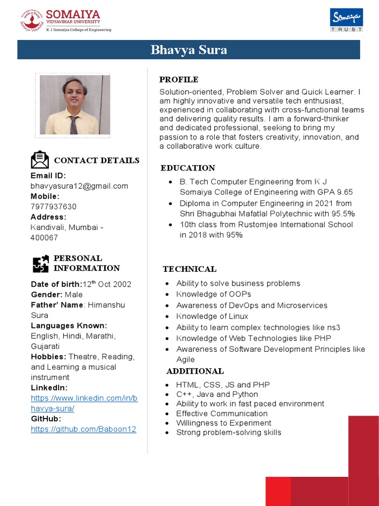 Bhavya Sura Resume | PDF | Cisco Certifications | Computing