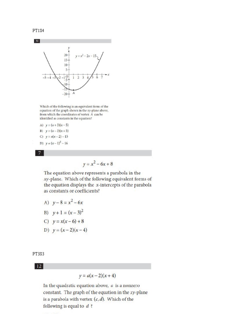 Parabolas | PDF