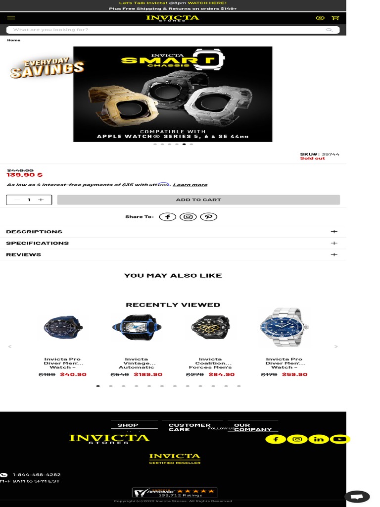 Invicta Smart Chassis Watch (Mod 39744) Invicta Watches | PDF