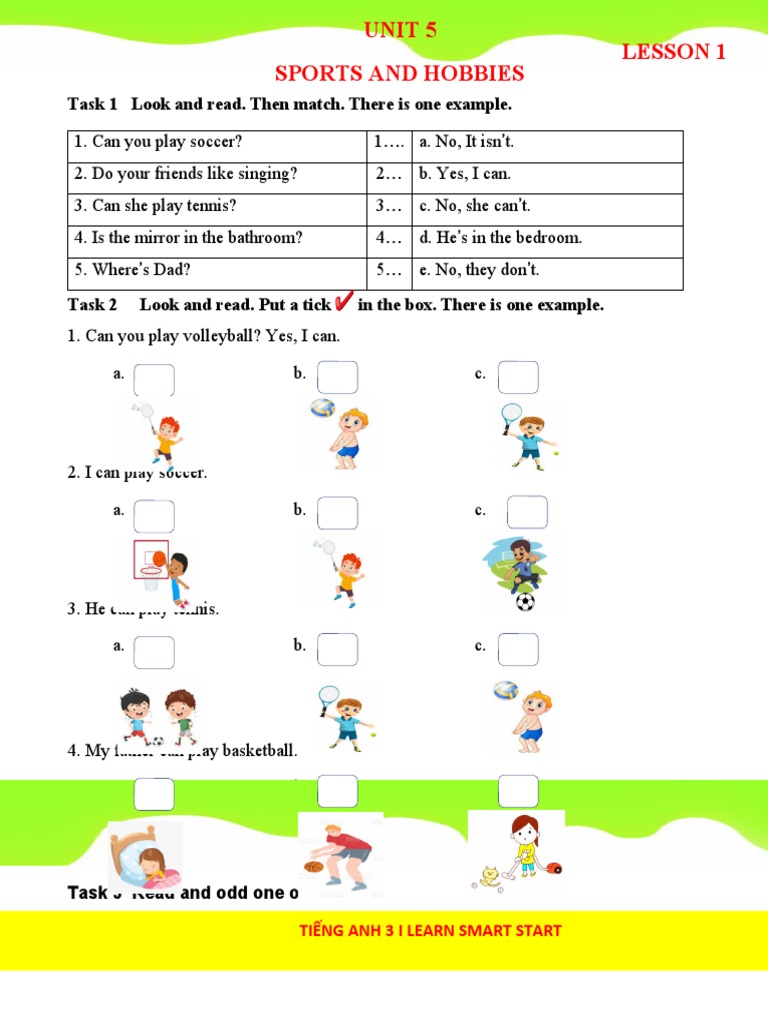 English Sports and Hobbies Activities | PDF | Toys | Clothing