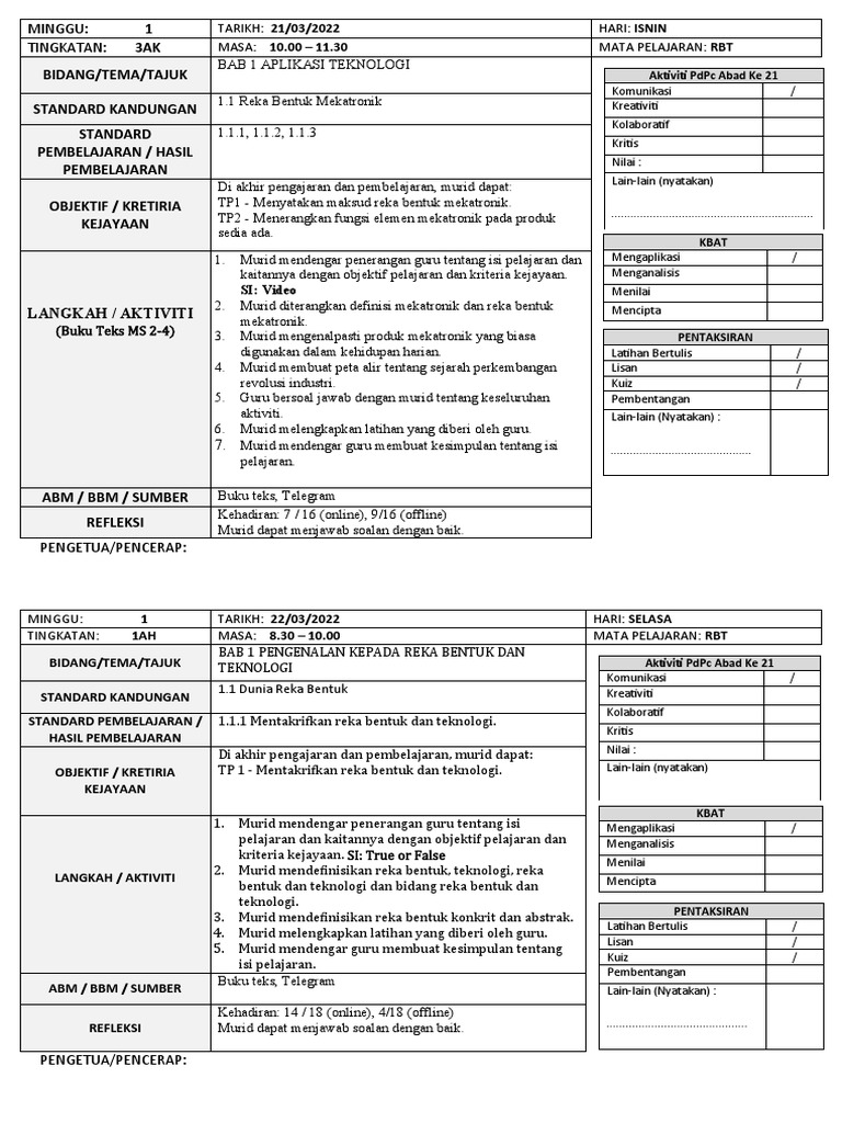 RPH M1 2022 | PDF | Seni