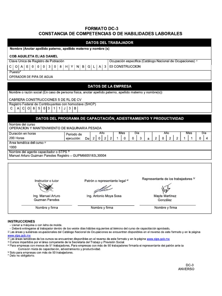 DC3 Elias Daniel | PDF