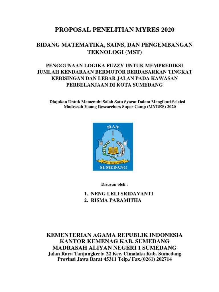 3371-Man 1 Sumedang-Neng Leli Sridayanti-Proposal Penelitian | PDF