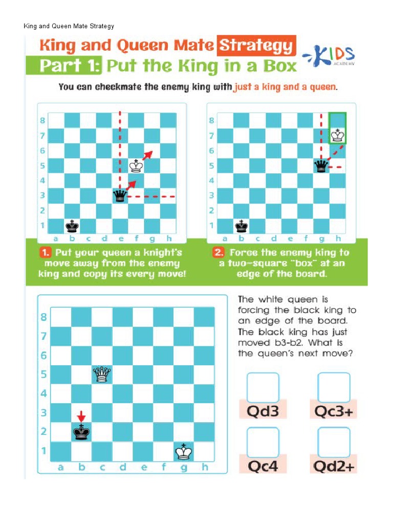 1 Queen, 1 Rook and King Mate Strategy | PDF