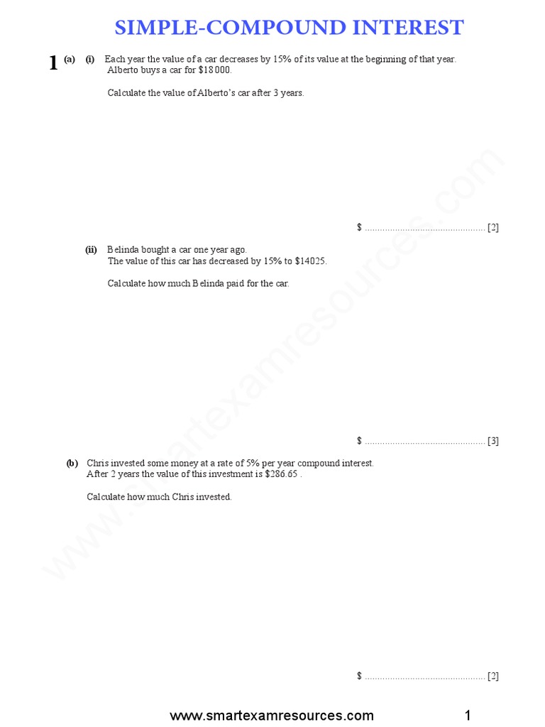 Car Value and Investment Calculations | PDF