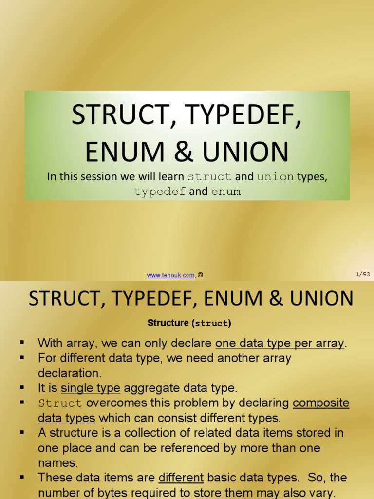 C Programming S Truc Ten Um Type Def Union | Download Free PDF | Pointer (Computer Programming ...