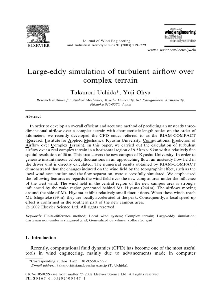 (Uchida, 2003) - Large-Eddy Simulation of Turbulent Airflow Over ...