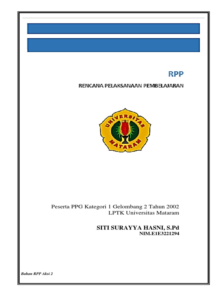 RPP Matematika Kelas 4 Semester 2 Tentang Segi Banyak - Siti Surayya Hasni | PDF
