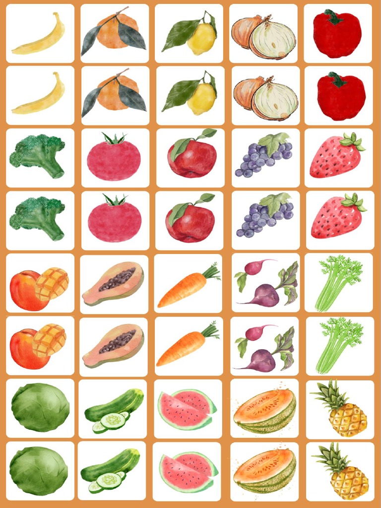 Memorama Frutas y Verduras | PDF