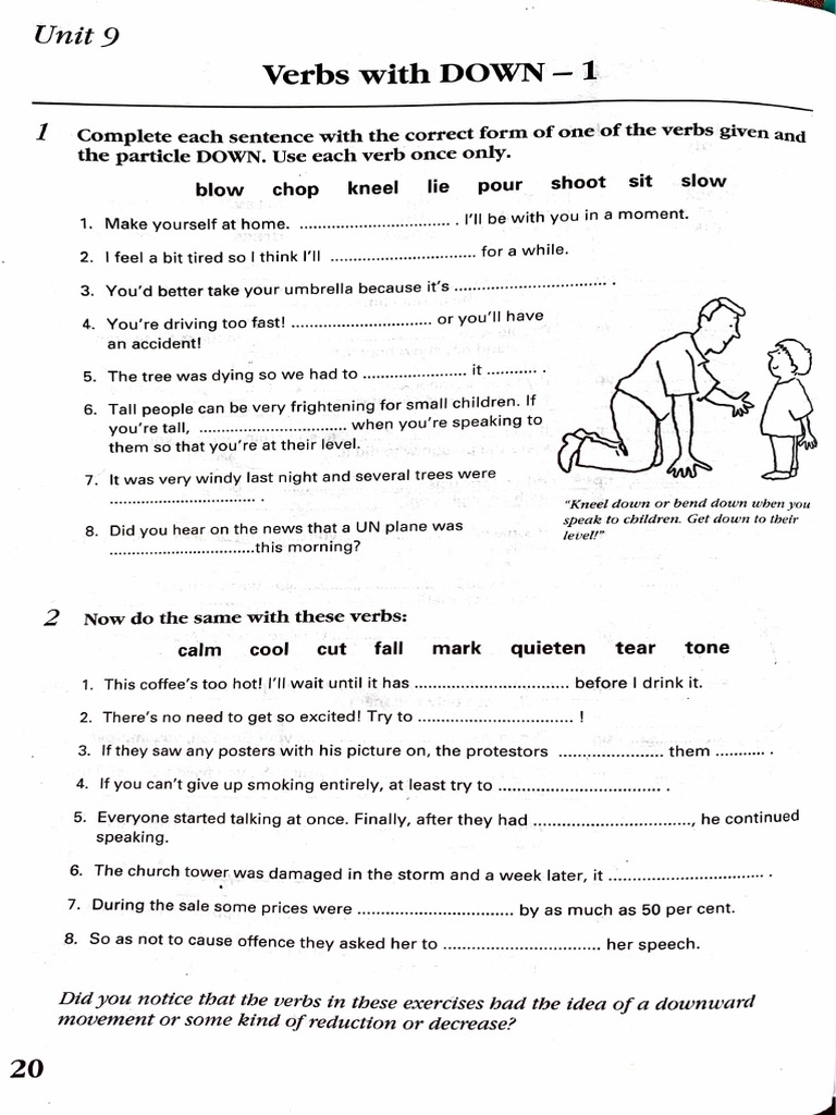 Phrasal Verbs with 'Down' Exercises | PDF