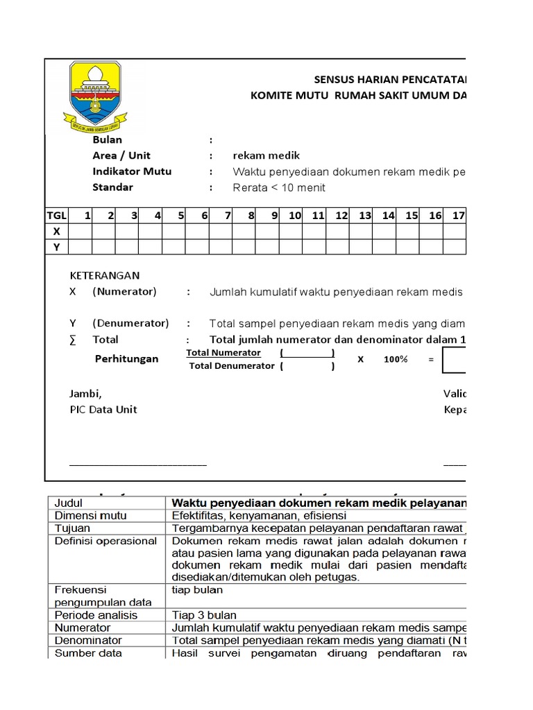 Format Indikator Mutu Unit | PDF