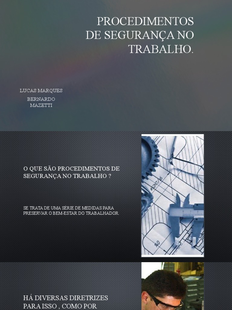 Procedimentos de Segurança No Trabalho | PDF