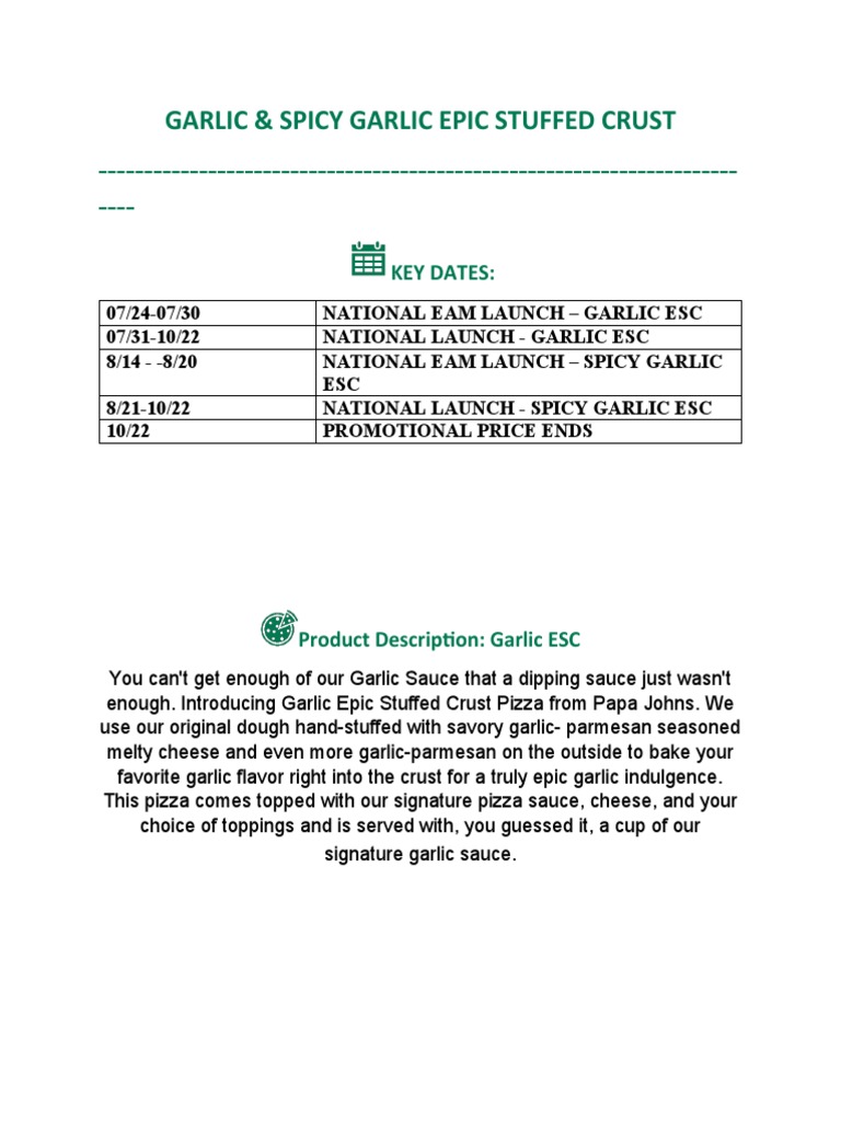 Spicy Garlic ESC Product Guide | PDF