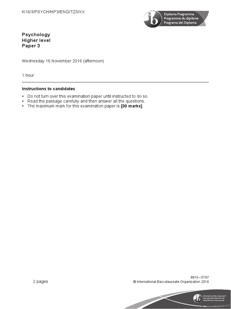 Psychology Paper 3 HL | PDF | Mother | Teenage Pregnancy