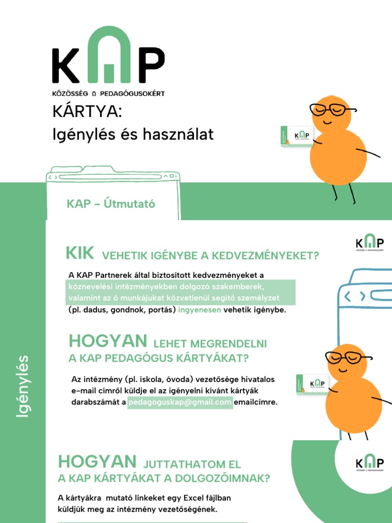 Pedagógus Kap Kártya - Igénylése - Használata | PDF