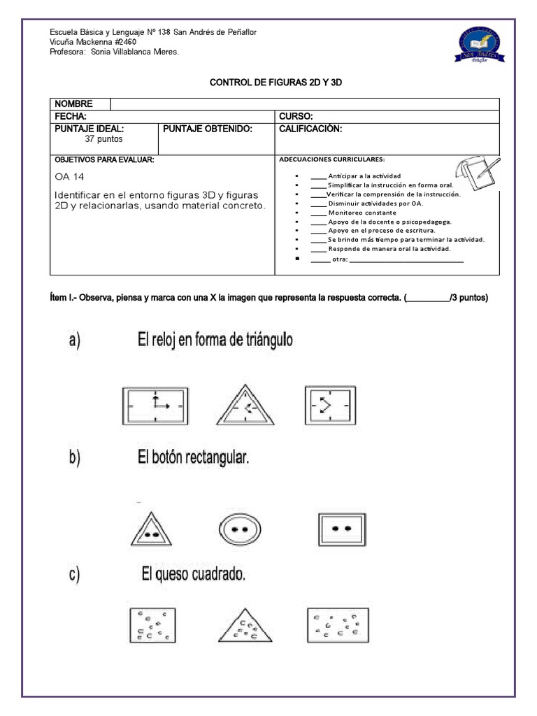 Prueba Figuras 2D y 3D | PDF