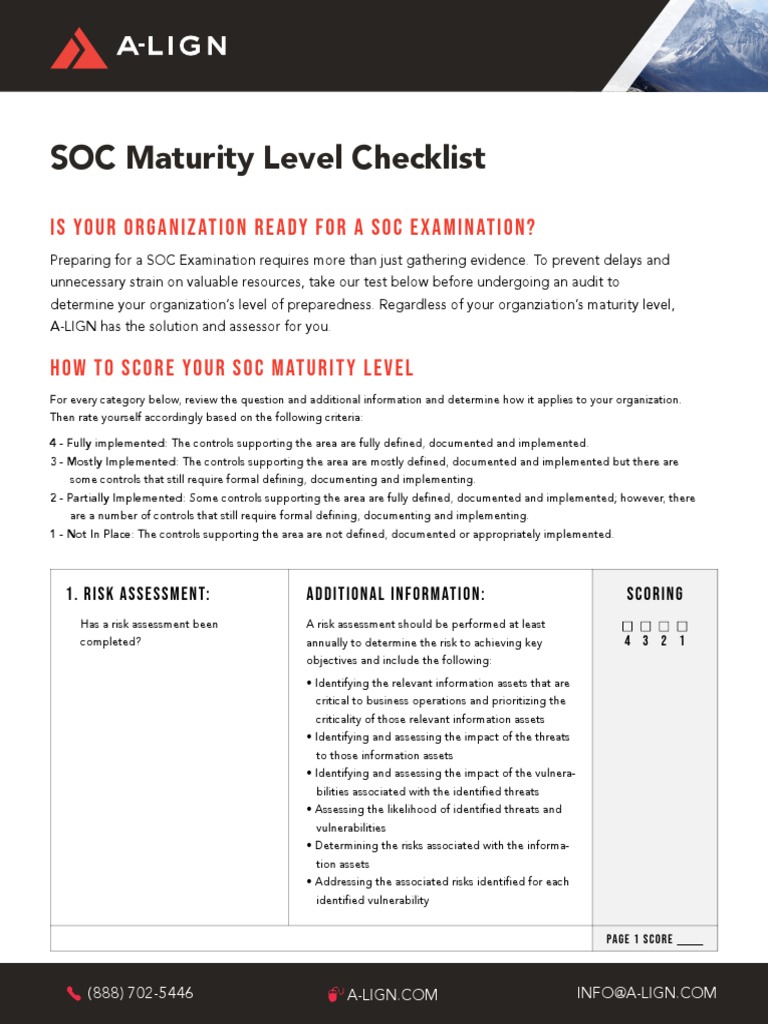 SOC Maturity Level Checklist W | PDF | Risk | Information Security