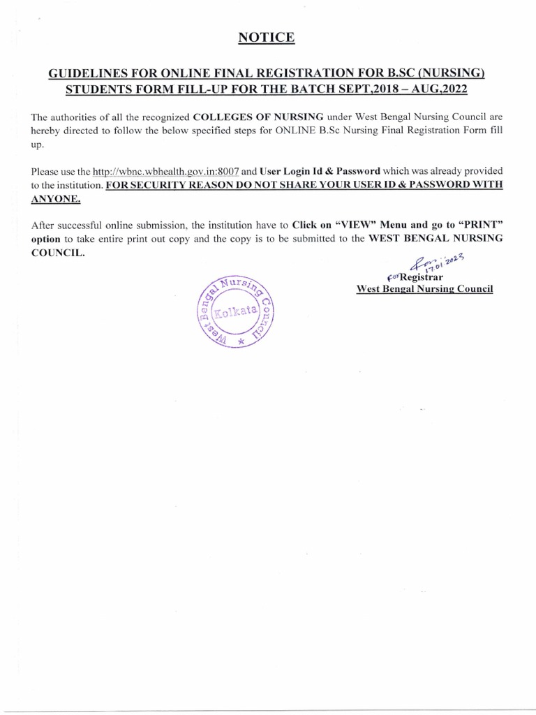 B SC NOTICE | PDF