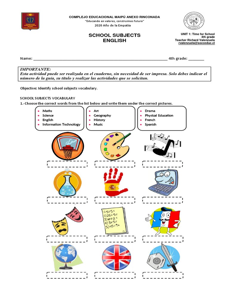 Guia NII 4 Basico School Subjects | PDF