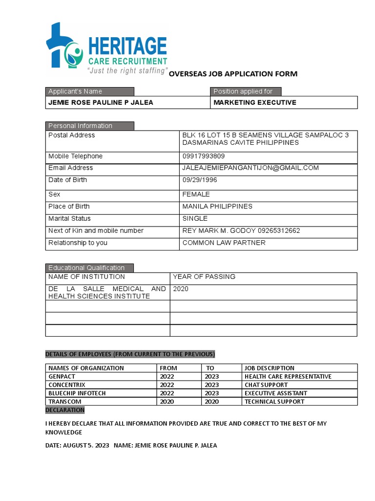 HCR Application Ovsc | PDF