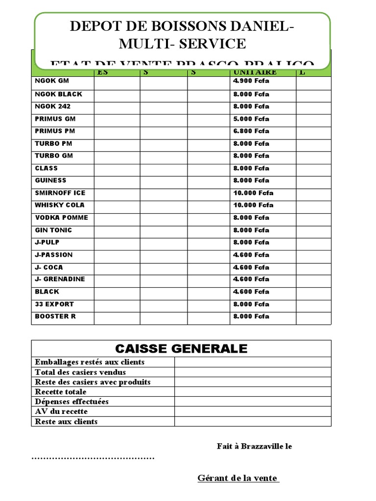 DEPOT DE BOISSONS DANIEL 1 | PDF