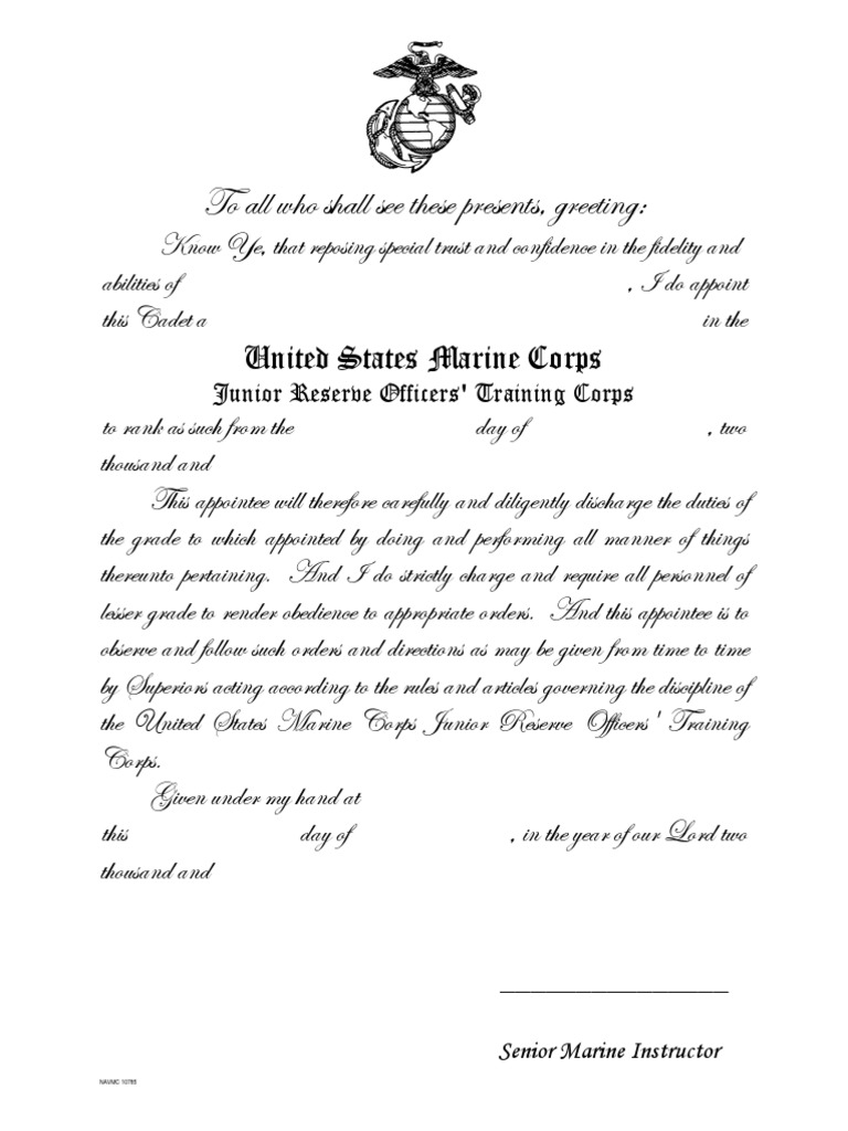 MCJROTC Enlisted Promotion Warrant | PDF