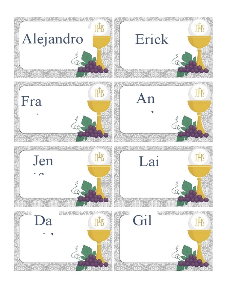 Gafetes de Primera Comunion | PDF