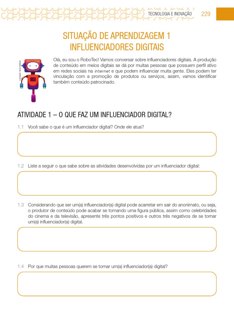 C AÇÃO TECNOLOGIA 6 ANO | PDF | Publicidade | Linguagem de programação