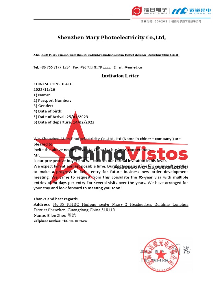 Modelo Carta Da China | PDF
