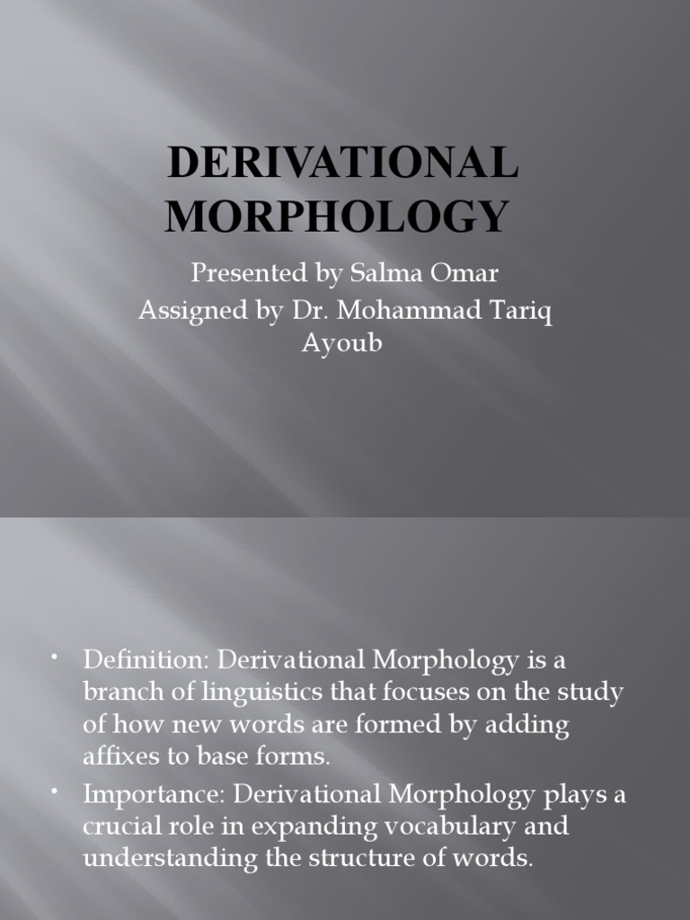 Linguistics: Derivational Morphology | PDF | Language Arts & Discipline